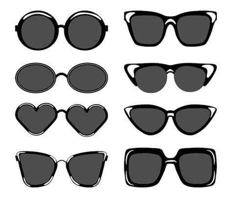 Premium Vector Sun Glasses Black Silhouette Vector Flat Element
