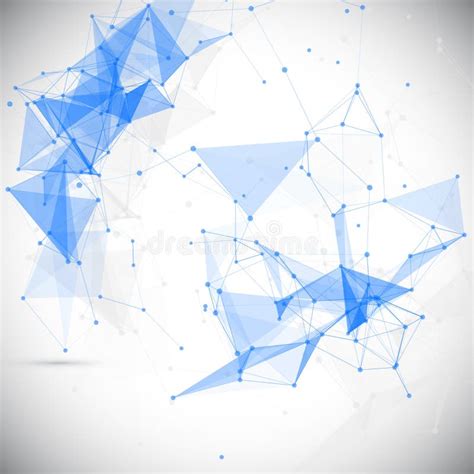 Abstract Low Poly Molecule And Communication Stock Vector