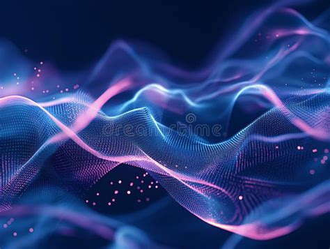 Abstract Digital Waveform With Glowing Particles Stock Image Image Of