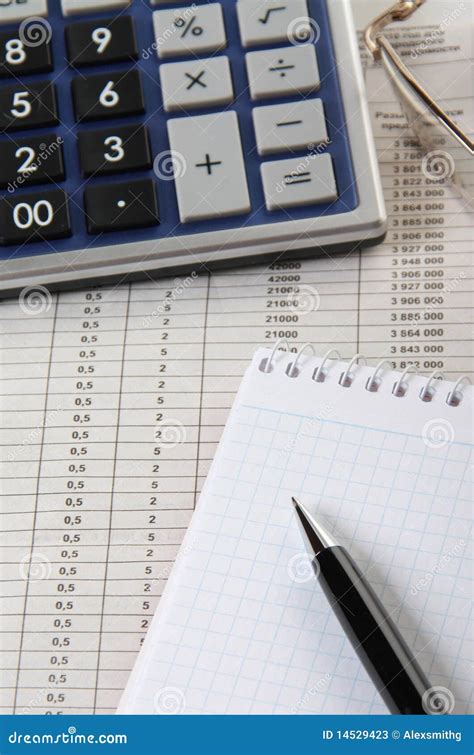 Calculator Notepad And Pen Stock Image Image Of Concepts Account 14529423