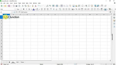 Libreoffice Calc Sum Function Sum Of Arguments Libreofficecalc Libreofficetutorial