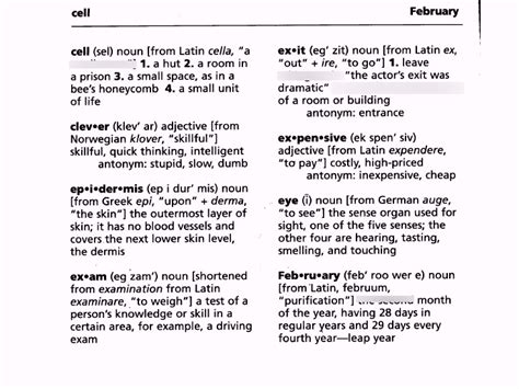Dictionary Page Guide Words