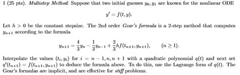 differential equations multistep method gear s formula interpolation