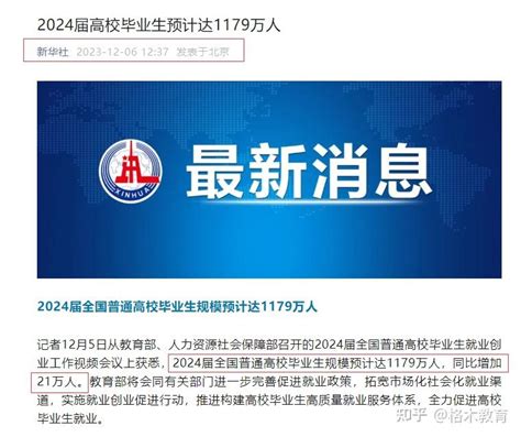 2024届全国高校毕业生预计达1179万人，同比增加21万人 知乎