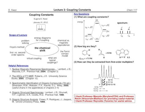 Pdf Lecture 3 Coupling Constants Coupling Constants The Chemical
