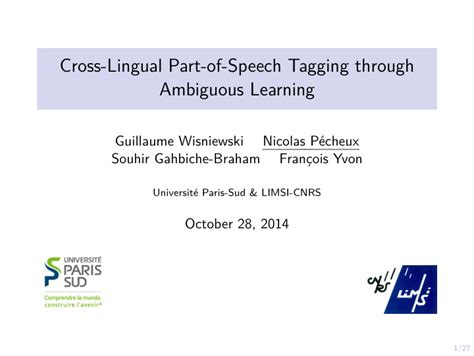 Ppt Cross Lingual Part Of Speech Tagging Through Ambiguous Learning Powerpoint Presentation