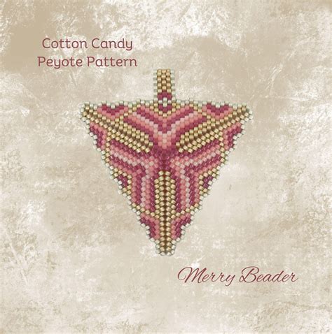 Peyote Stitch Triangle Cotton Candy Pendant Pattern With Word Chart Pdf Download Etsy