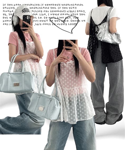 플라워 레이스 리본 레이어드 시스루 블라우스 나시 뷔스티에 2color 에이블리