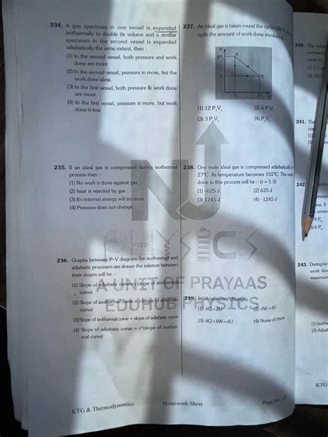 Graphs Between PV Diagram For Isothermal And Adiabatic Processes Are Dra