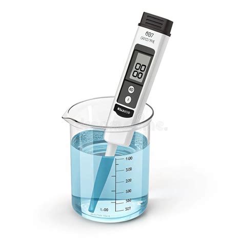 Digital Ph Meter Testing Unknown Liquid Stock Illustration