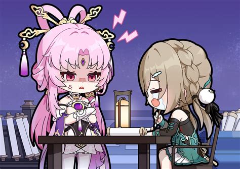 Fu Xuan And Qingque Honkai And More Drawn By Cavcaz Danbooru