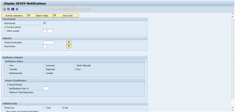 PC00 M01 DUVANZ SAP Tcode Display DEUEV Notifications
