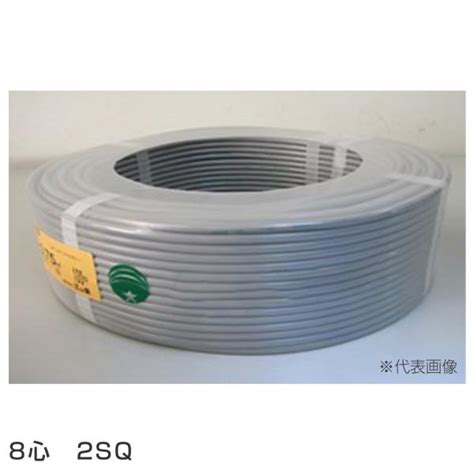 楽天市場三ツ星 VCTF8 2 100M ビニルキャブタイヤケーブル VCTF8心 芯 2SQ 100M 丸形コード 電線 耐電圧600V以下 VCTF2mm28C100mメカノ