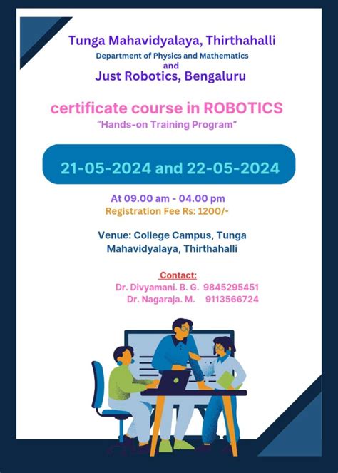 Note Robotics Course Tunga Mahavidyalaya ಉನ್ನತ ಶಿಕ್ಷಣದ ಮೂಲಕ ಸಾಮಾಜಿಕ ಪರಿವರ್ತನೆ ಮತ್ತು