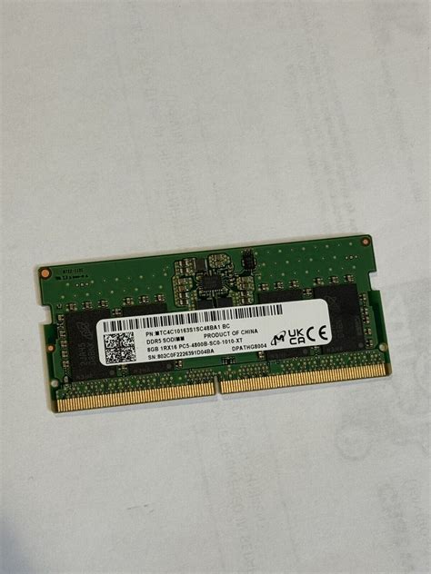 Used Micron 8GB DDR5 SODIMM MTC4C10163S1SC48BA1 MTC4C10163S1SC48B Laptop Memory RAM UBB Threads