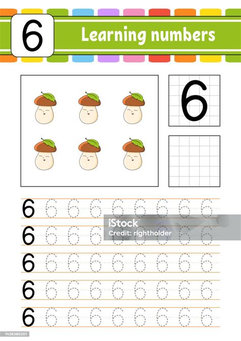 숫자를 추적하고 씁니다 필기 연습 아이들을위한 학습 숫자 교육 개발 워크시트 활동 페이지 벡터 그림입니다 0명에 대한 스톡 벡터 아트 및 기타 이미지 Istock