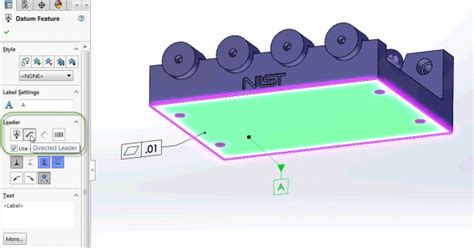 place datum feature symbols to your preference using solidworks mbd