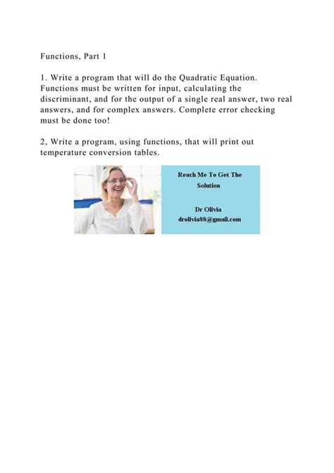 Functions Part 11 Write A Program That Will Do The Quadratic Edocx