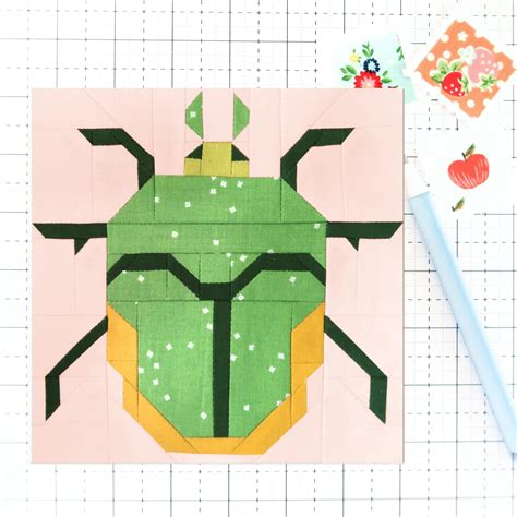 Beetle Quilt Block Pattern Bug Insect Pdf Instructions For 6 Inch 9 Inch 12 Inch 18 Inch