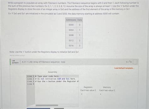 Solved Write A Program To Populate An Array With Fibonacci