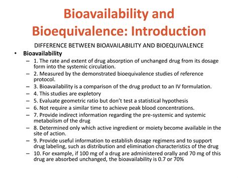 Bioavailability And Bioequivalance Pdf
