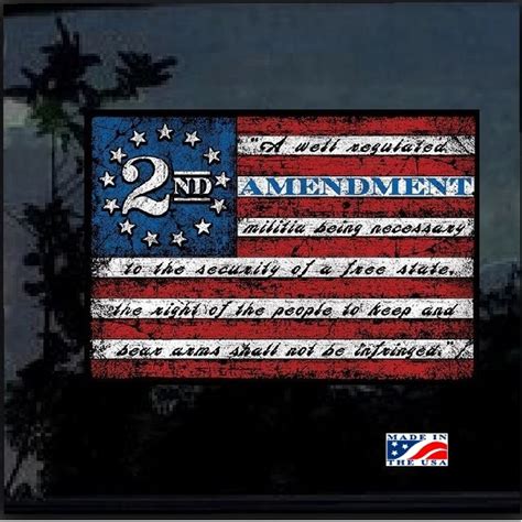 2nd Amendment Flag Full Color Decal Sticker Custom Sticker Shop