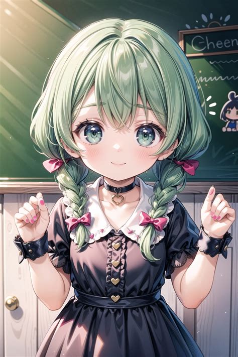 Cute Girl Tensor Art Green