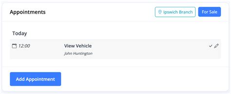 Vehicle Appointments Usage Guide Documentation Motordesk Help