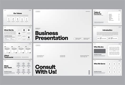 비즈니스 프레젠테이션 모던 미니멀리스트 프리미엄 벡터