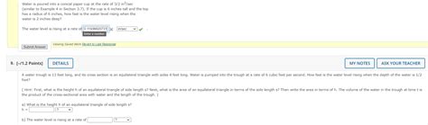 Solved Water Is Poured Into A Conical Paper Cup At The Rate