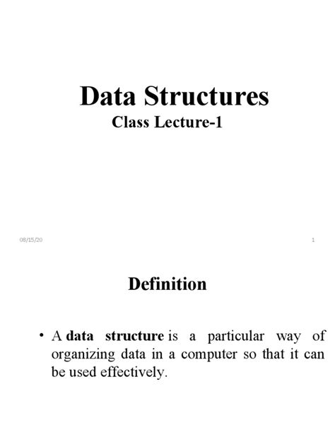 Data Structures Lecture 1 Pdf Data Structure Data Type