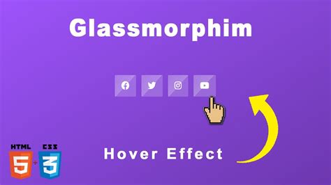 Design A Glassmorphism Social Media Icons Using Html And Css Youtube