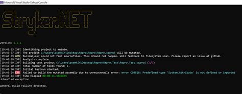 Stryker Fails For Self Contained Apps · Issue 1855 · Stryker Mutator
