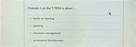 Solved Domain 1 ﻿on The T Tess Is Abouthands On
