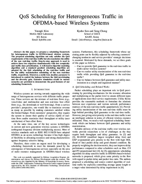 Pdf Qos Scheduling For Heterogeneous Traffic In Ofdma Based Wireless Systems