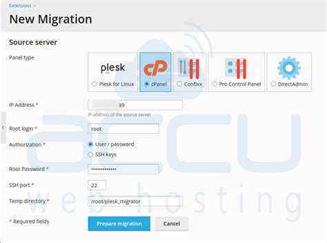 How To Migrate Cpanel Accounts To Plesk Using Plesk Migrator