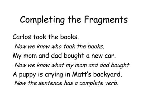 Sentence Fragments And Run Ons PPT