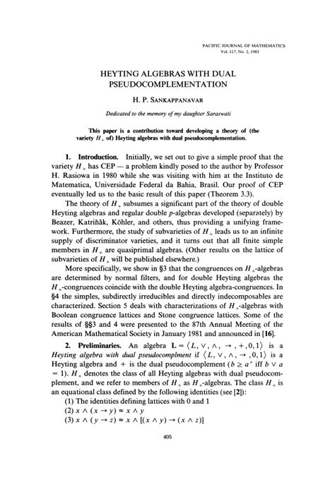 Pdf Heyting Algebras With Dual Pseudocomplementation