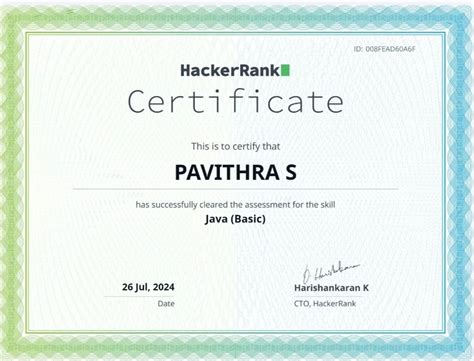 pavithra s on linkedin java hackerrank programming