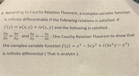 According To Cauchy Relation Theorem A Complex Chegg Com