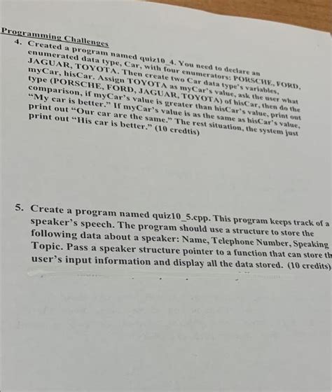 Solved Programming Challenges 4 Created A Program Named