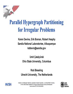 Fillable Online Cs Sandia Parallel Hypergraph Partitioning For
