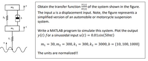 Solved Write A Matlab Program To Simulate This System Plot
