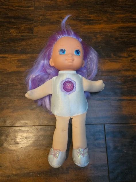 Vintage 1992 Pj Sparkles Purple Light Up Soft Plush Doll Workingno
