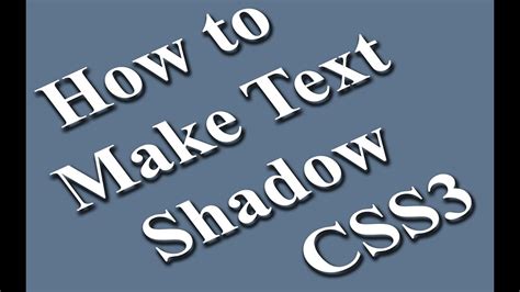 How To Create Text Shadow Using Css3 Youtube