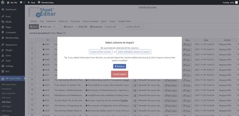 Wordpress Export And Import Advanced Custom Fields Acf Wp Sheet Editor