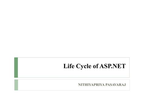ASP NET Life Cycle Of Asp PPTX Web Development Internet