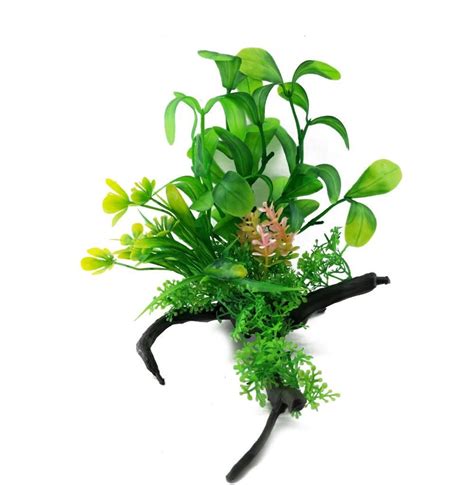 Искусственное аквариумное растение с корягой купить с доставкой по выгодным ценам в интернет