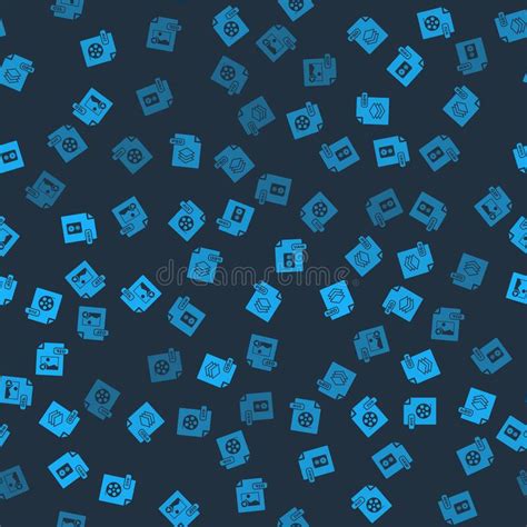 Set Avi File Document Psd Wav And  On Seamless Pattern Vector Stock Illustration