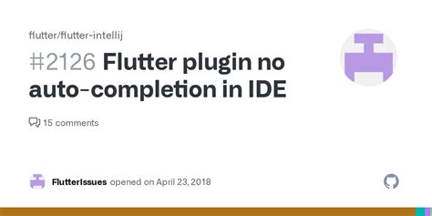Flutter Plugin No Auto Completion In Ide · Issue 2126 · Flutter